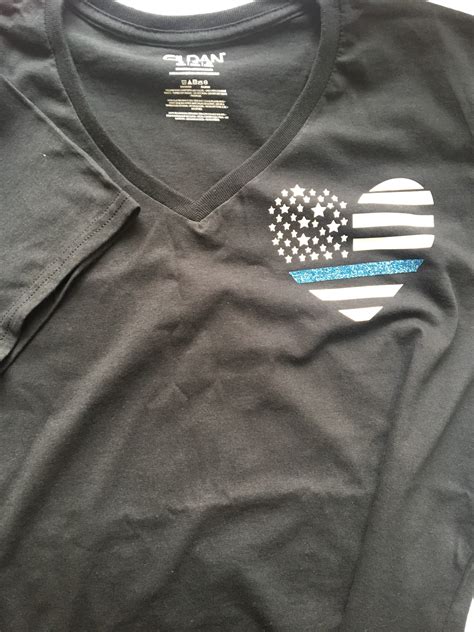 Thin Blue Line Heart Thin Blue Line V Neck Shirt Thin Blue Etsy