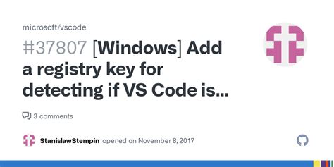 Windows Add A Registry Key For Detecting If Vs Code Is Installed And
