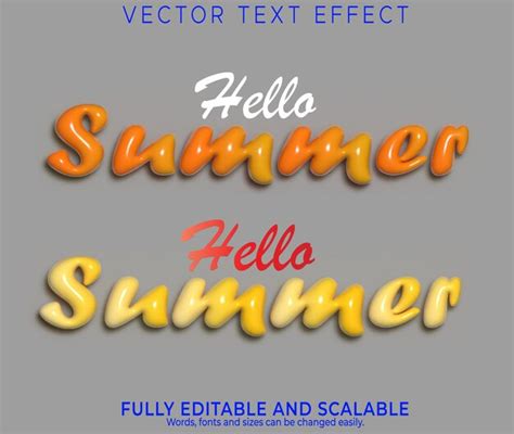 Premium Vector Vector Hello Summer Editable Text Effect