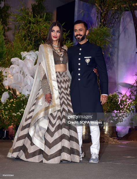 Bollywood Actress Sonam Kapoor With Husband Anand Ahuja Pose For