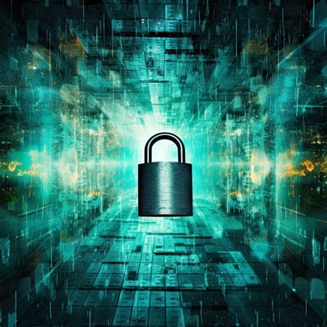 Premium Ai Image Cybersecurity The Lock Is In The Middle Of The Data Tunnel Generative Ai