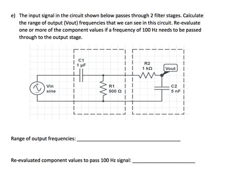 Solved E The Input Signal In The Circuit Shown Below Passes Chegg Com