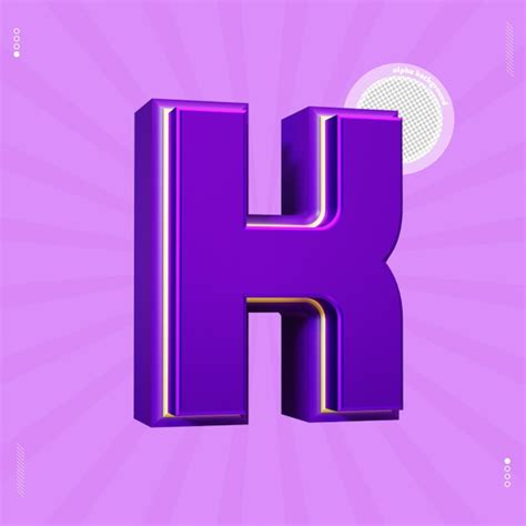 Fonte De Letra K De Renderização 3d Roxa Psd Premium