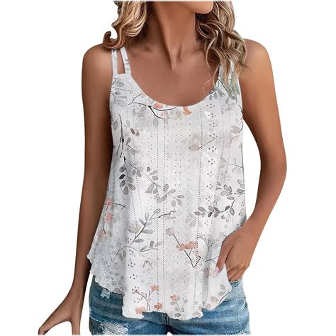 Bogo Young Womens Tops Trendy Summer White Cotton Tank Tops For Women