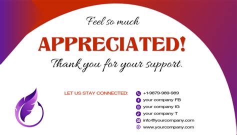 Feel Appreciated Business Complementary Card Template Postermywall