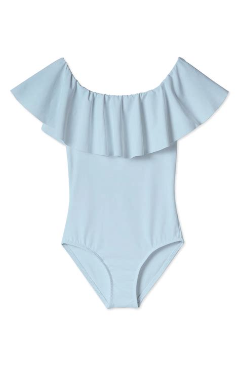Girl S Stella Cove Ruffled One Piece Swimsuit Size 8y Blue Artofit