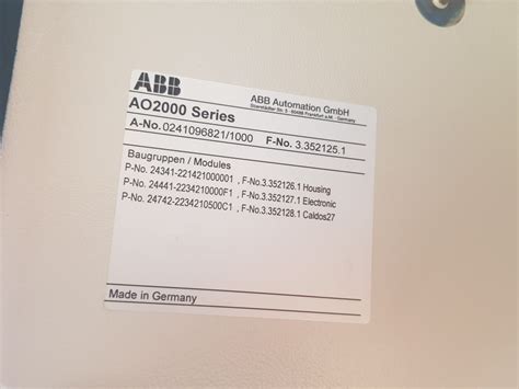 ABB AO2040 ADVANCE OPTIMA CONTINUOUS GAS ANALYZER Aeliya Marine