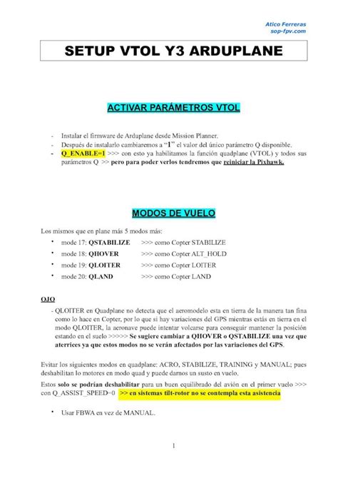 Pdf Setup Vtol Y3 Arduplane Sop Fpv Vtol Y3 Arduplanepdfla Altitud