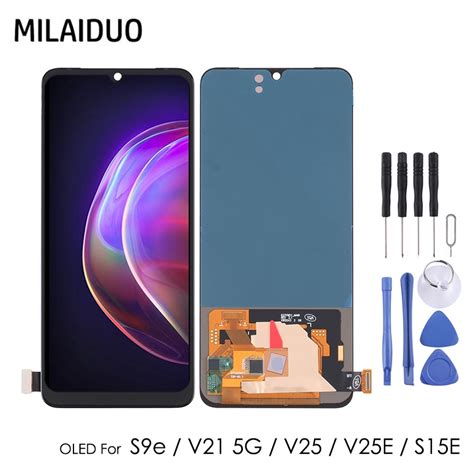 หนาจอสมผสดจทล LCD TFT OLED สาหรบ Vivo V21 5G V2050 S9e V25E V25