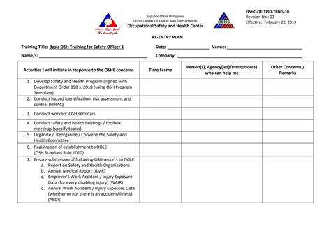 Action Plan Form Dole