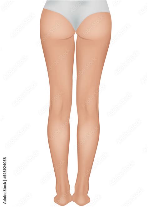 Woman S Legs Isolated On White Background Back View Realistic Vector