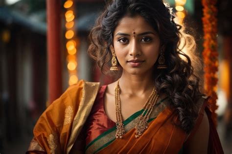 Premium Photo Beautiful Fair Skin Girl In Indian Saree