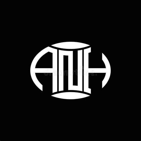 Anh Abstract Monogram Circle Logo Design On Black Background Anh Unique Creative Initials