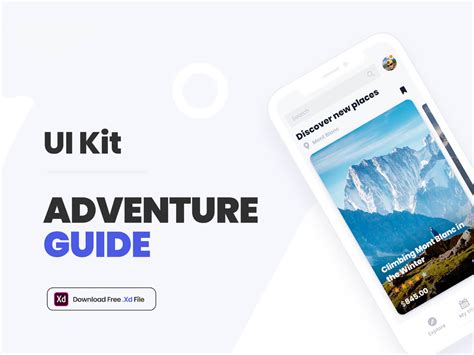 adventure guide ui kit free xd resource adobe xd elements