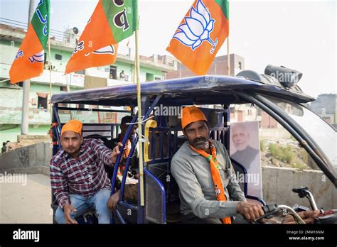 Delhi India December 02 2022 Bharatiya Janata Party Bjp Supporter