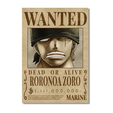 Quadro Novo Roronoa Zoro Procurado Poster Anime Shopee Brasil