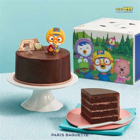 따뜻한 봄바람이 부는 날씨🌸 뽀로로랑 같이 캠핑 갈 사람~ 촉촉한 초코시트 사이로 초코크림이 듬~뿍인 달콤한 초콜릿 케이크🍫 초콜릿 픽으로 달콤함과 귀여움은 2배 캠핑