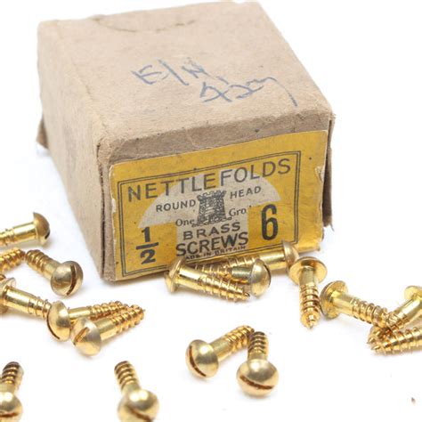 29x Nettlefolds Round Head Brass Screws 12” X 6 Uk