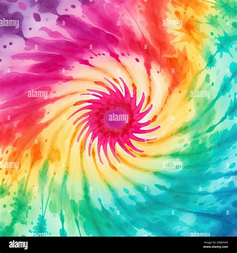 Abstract Background With A Swirl Tie Dye Pattern In Rainbow Colours