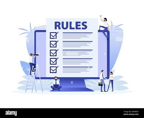rules checklist with requirements principles and strategy vector illustration stock vector