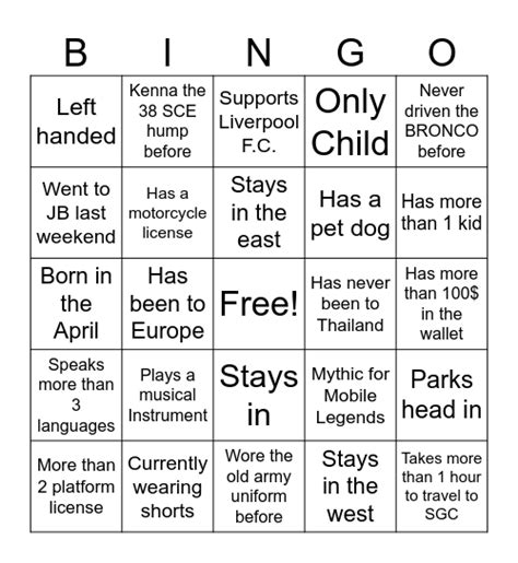 Bingo Card