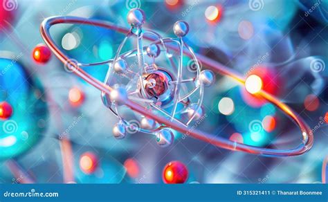 Molecule Model With Electron Orbits Illustrates Atom Structure Science