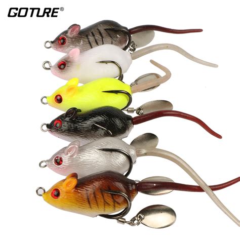 Goture Mouse Fishing Lures Top Water Soft Plastic Swimbaits With Hook