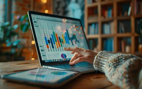 Person Analyzing Data Charts On Laptop In Home Office Premium Ai Generated Image