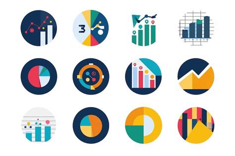 Flat Design Icons Business Data Analysis Premium Ai Generated Vector