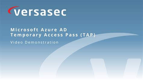 Microsoft Azure Ad Tap Temporary Access Pass Youtube