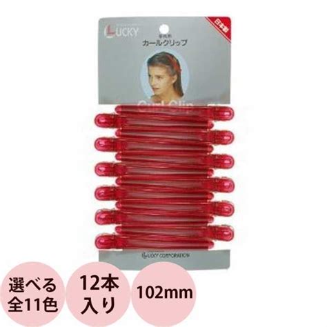 ヘアクリップ 大きめ ラッキーコーポレーション カールクリップll 台紙 全11色 12本入り ダッカール くちばし ピン 前髪