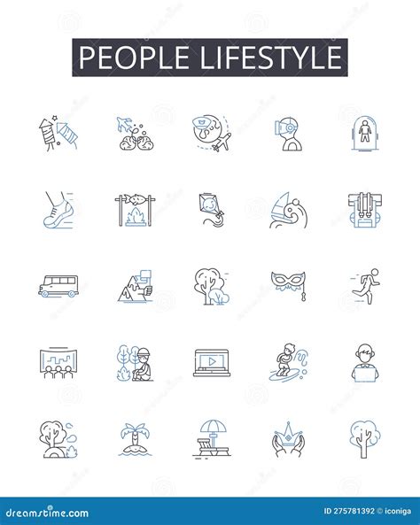Verzameling Van Pictogrammen Voor Mensen Met Leefstijl