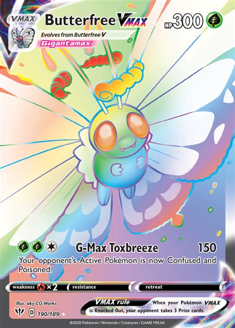 Butterfree Vmax Darkness Ablaze Rare Rainbow Pokemon Tcg Digitaltq