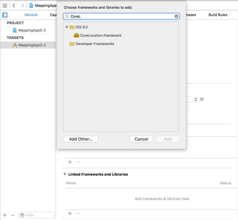 Ios Tutorial Link Corelocation Framework
