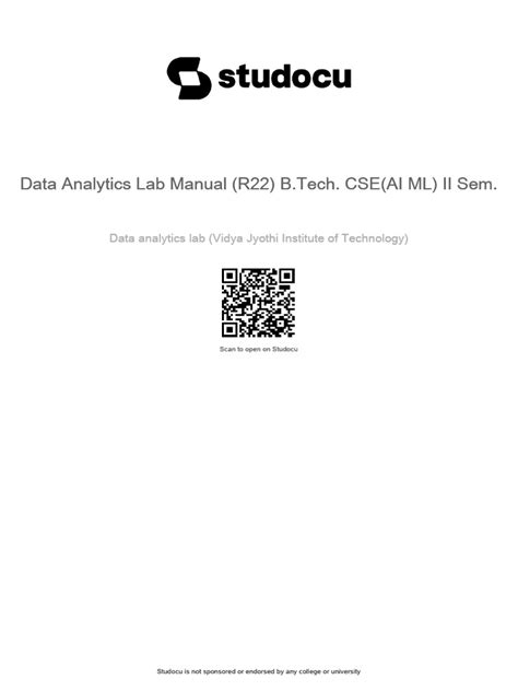Data Analytics Lab Manual Using R Programming Pdf Predictive Analytics Machine Learning