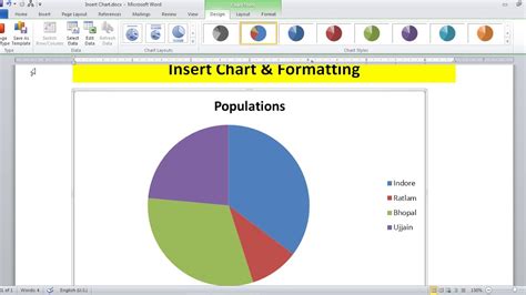 how to create graph in microsoft word ms word insert chart chart in word youtube