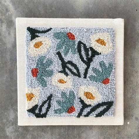 Fall Floral And Vines Punch Needle Digital Pattern Etsy Punch Needle