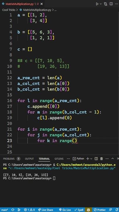 Learn Matrix Multiplication In Python Shorts Coding Ai Python Programming Computerscience