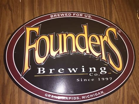 Large Founders Brewing Sign Tin Tacker Metal Craft Beer Brewery Sign