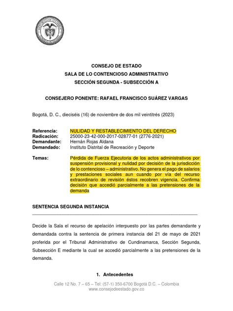 75 250002342000201702877011sentencia20231130223315 Pdf Sentencia