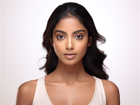 Premium Ai Image A Beautiful Indian Girl Showcasing The Results Of