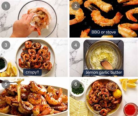 Crispy Grilled Shrimp Prawns With Lemon Garlic Butter Recipetin Eats