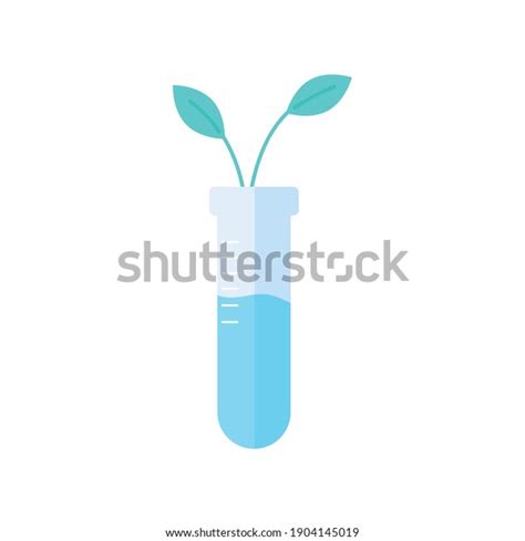 Chemistry Flask Plant Science Flat Style Stock Vector Royalty Free