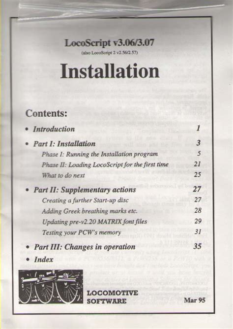 Locoscript Installation Manual Manual Computing History
