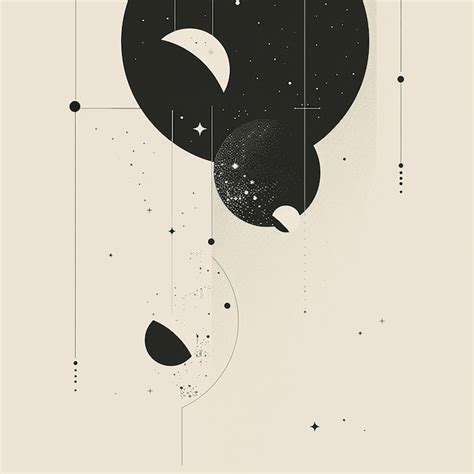 Minimalist Space Poster Featuring Clean Lines Premium Ai Generated Image