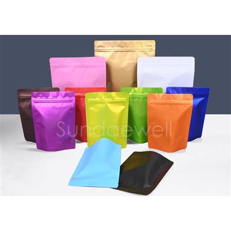 Thick Aluminium Zip Lock Stand Up Pouch Bag Packaging Orange Pouch Beg