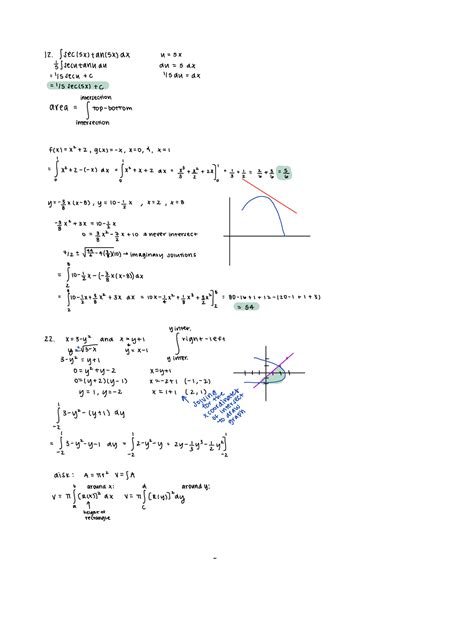 Integration And Volume Around Axis 2 Secisxitanisx Ax U Sx I