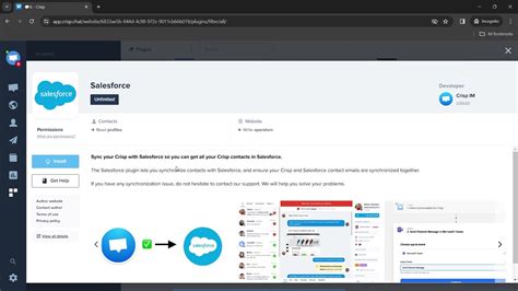 crisp installing a plugin flow on web page flows