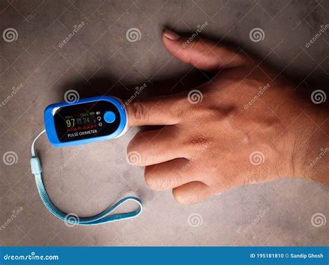 Oximeter To Measure Oxygen Saturation In Body Stock Photo Image Of Oximeter Care 195181810