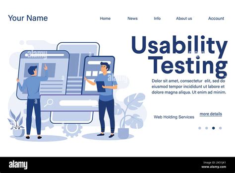 Illustration Vector Usability Testing Concept Landing Page With The Young Man Is Testing The
